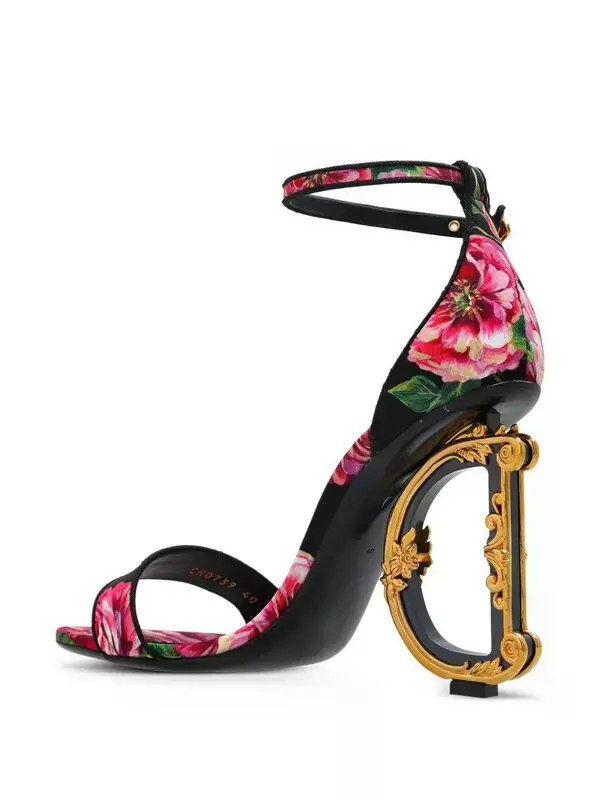 Dolce & Gabbana 115mm Floral-print Buckled High Heel Sandals