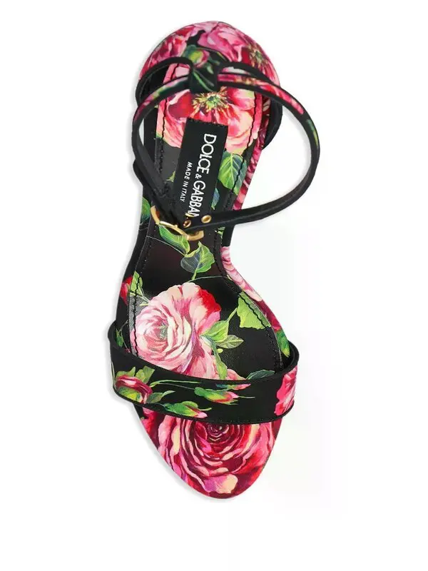 Dolce & Gabbana 115mm Floral-print Buckled High Heel Sandals