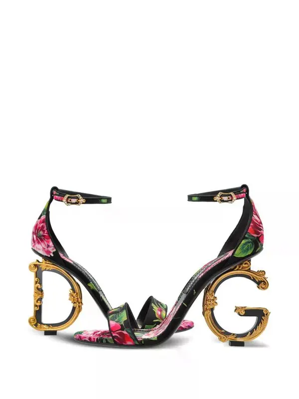 Dolce & Gabbana 115mm Floral-print Buckled High Heel Sandals