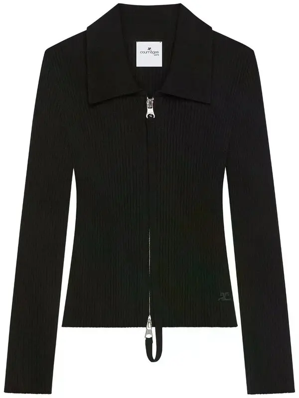 COURREGES Zip-up Cardigan With Appliqué Logo