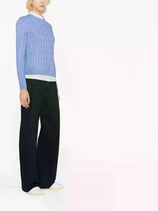 Polo Ralph Lauren Cable-knit Crewneck Sweater - Blue