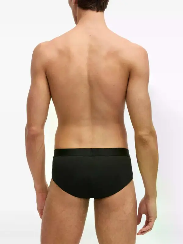 BOSS Logo-waistband Briefs - Black