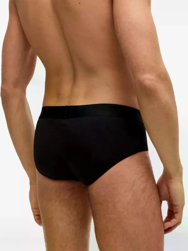 BOSS Logo-waistband Briefs - Black