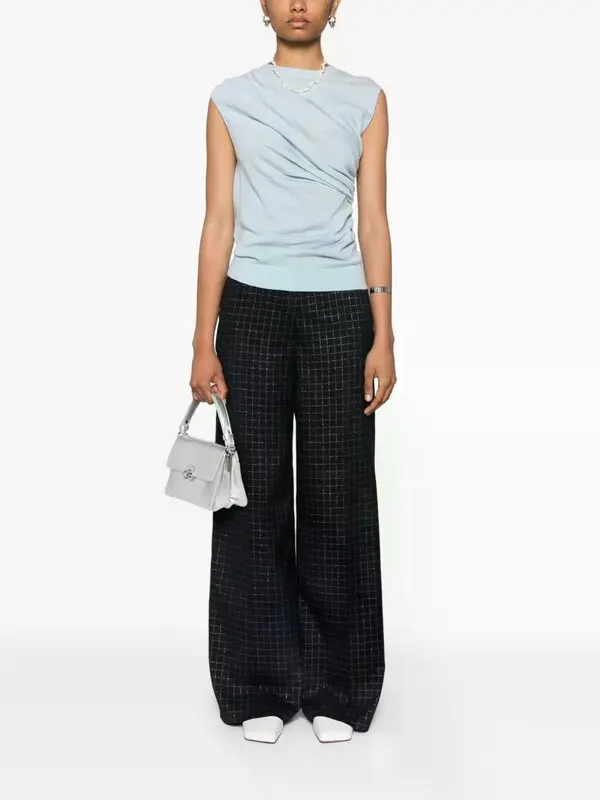 FORTE_FORTE Check-pattern Wide-leg Trousers