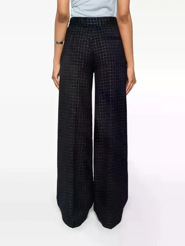 FORTE_FORTE Check-pattern Wide-leg Trousers