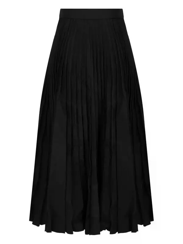 Balenciaga Creased Wool Pleated Midi Skirt