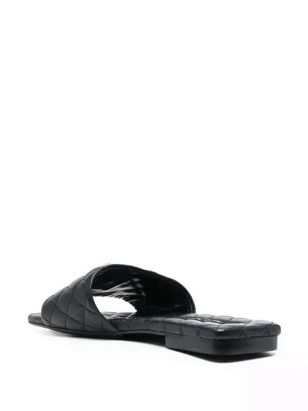 Philipp Plein Crystal-skull Matelassé Slides