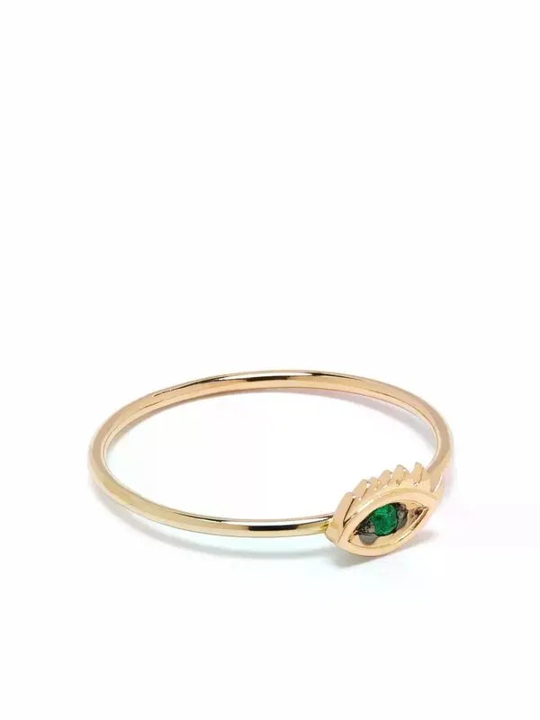 Delfina Delettrez 18kt Yellow Micro-eye Emerald Ring - Gold
