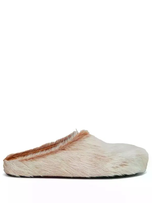 Marni Calf Hair Clogs - Neutrals