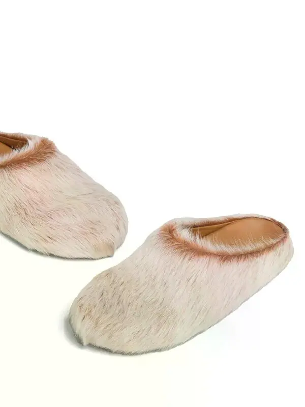 Marni Calf Hair Clogs - Neutrals