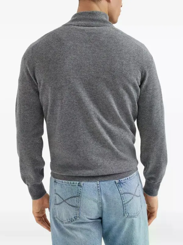 Brunello Cucinelli Zip-fastening Cashmere Sweater - Grey