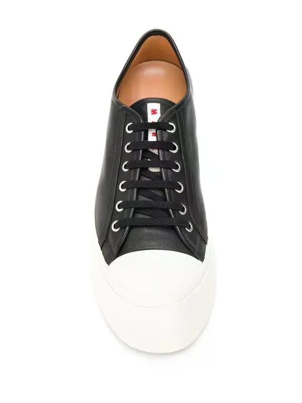 Marni Pablo Leather Flatform Sneakers - Black