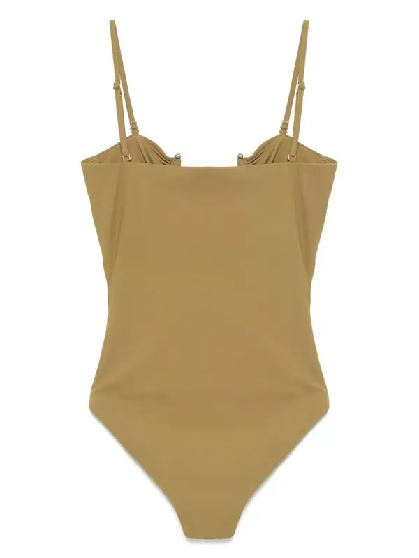 Christopher Esber Arced Ruched Swimsuit - Brown