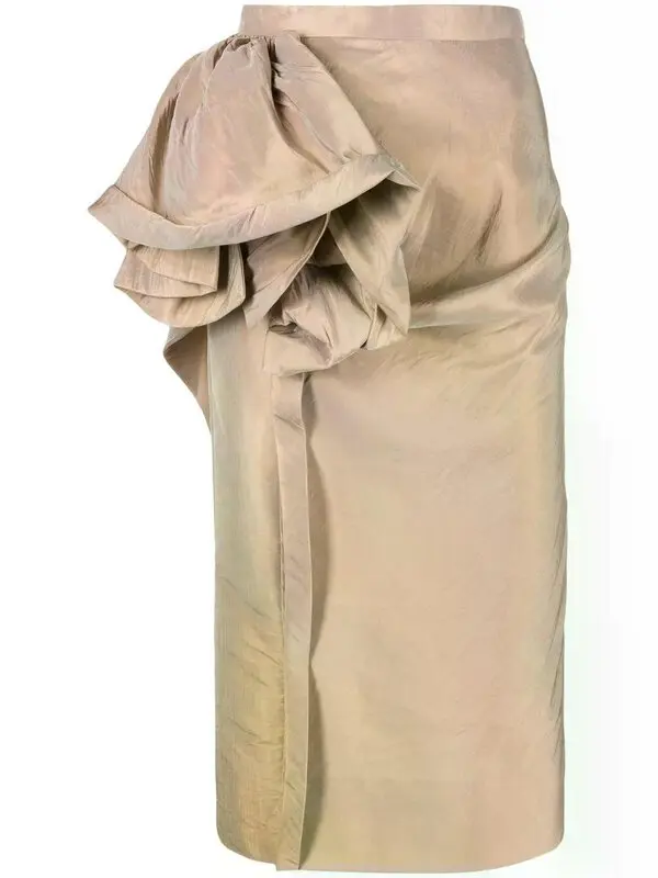MAISON MARGIELA Moiré-effect Ruffled Midi Skirt
