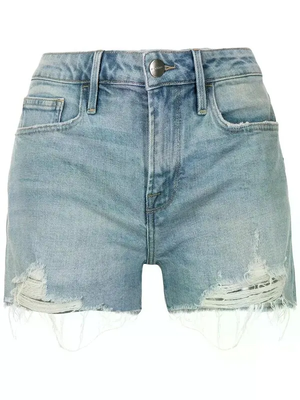 FRAME Distressed Denim Shorts