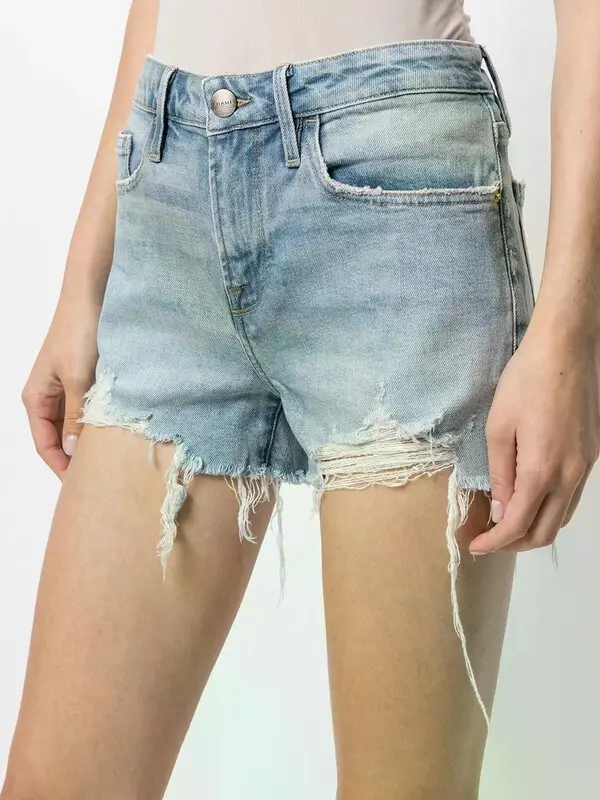 FRAME Distressed Denim Shorts