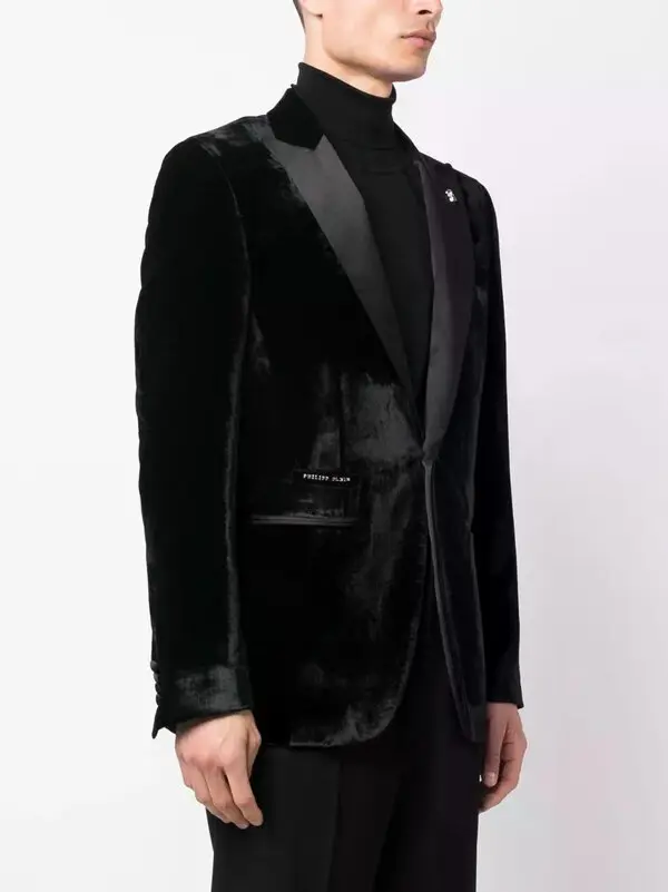 Philipp Plein Single-breasted Velvet Blazer