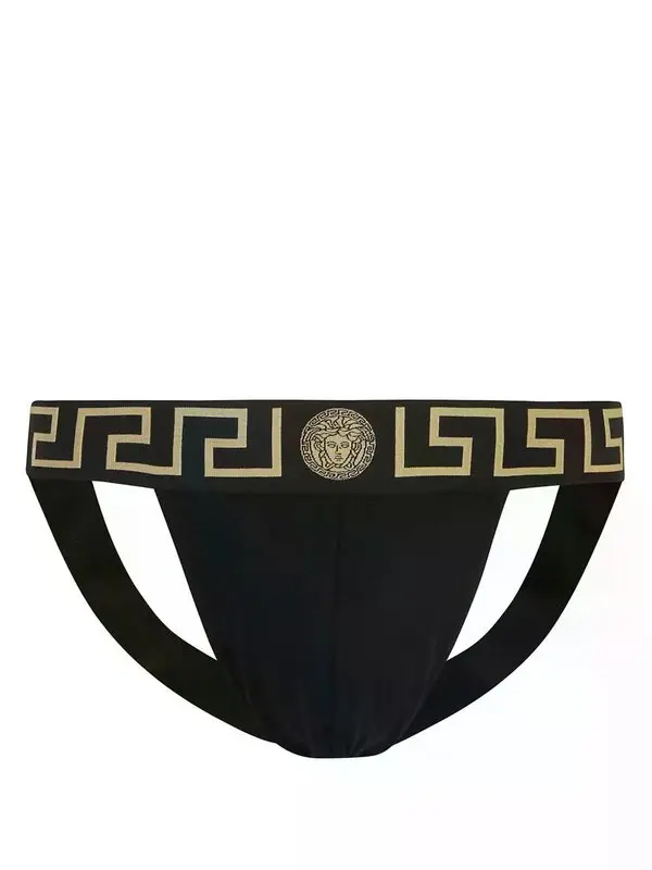 Versace Greca Border Jockstrap - Black