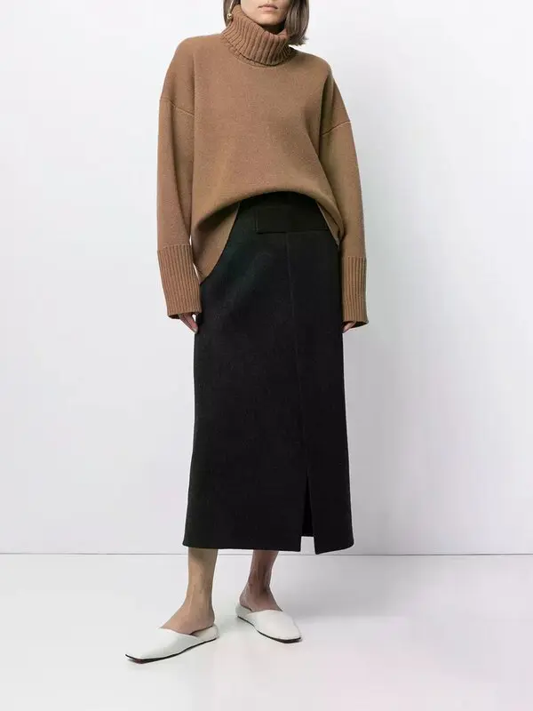 Proenza Schouler Cashmere Roll Neck Drop Shoulder Jumper - Brown