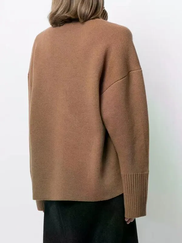 Proenza Schouler Cashmere Roll Neck Drop Shoulder Jumper - Brown