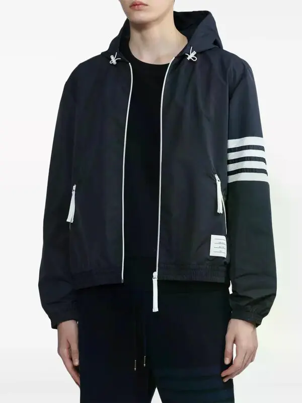 Thom Browne 4-bar Stripe Hooded Jacket - Blue