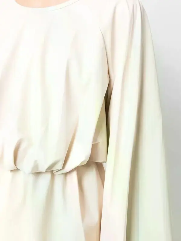 Goen.j Puffer Faux-leather Blouse With Ruffled Detailing - White
