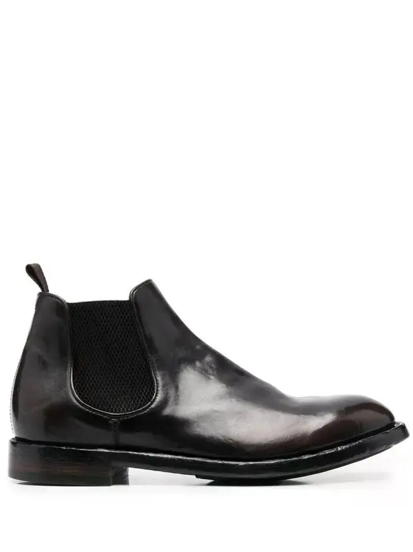 Officine Creative Elasticated-panel Leather Boots - Brown