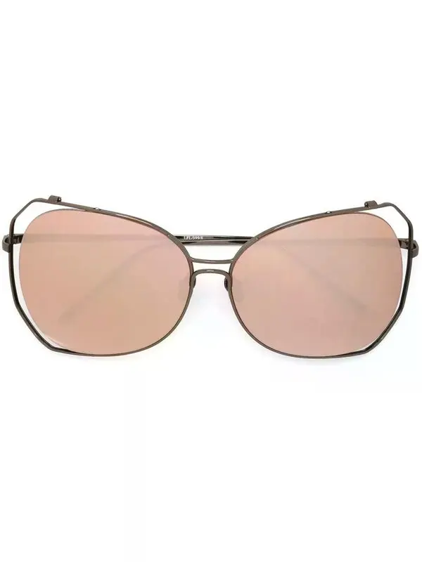 Linda Farrow 22kt Gold Plated Titanium Sunglasses - Metallic