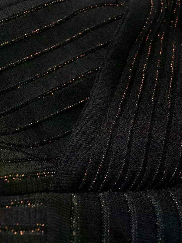 Balmain Ribbed V-neck Mini Dress