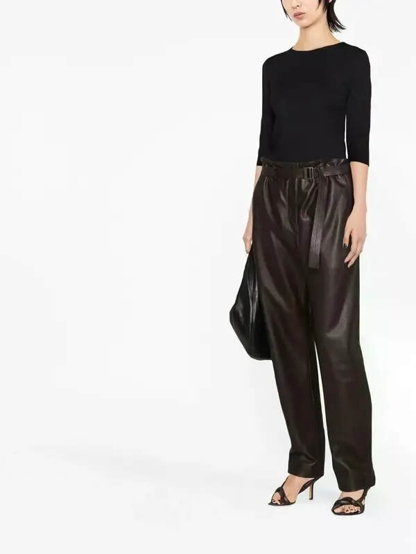 Vince Fine-ribbed Half-length Sleeve Top - Black