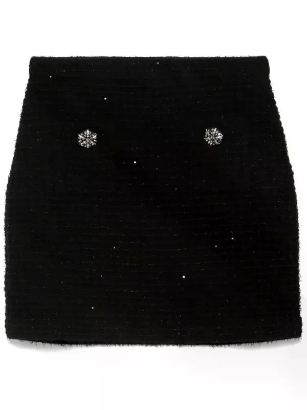 SELF-PORTRAIT Textured Knit Mini Skirt