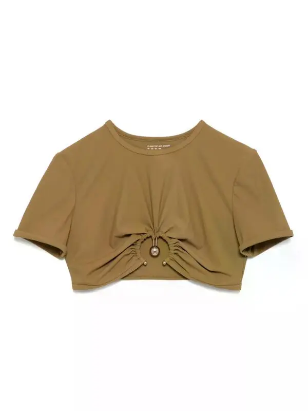 Christopher Esber Ruched Orbit Crop T-shirt