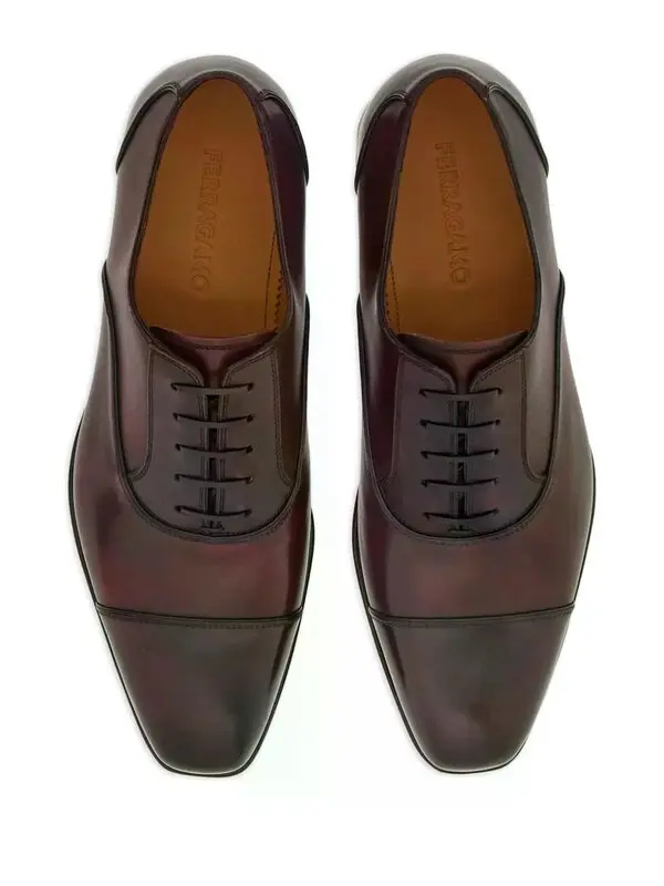 FERRAGAMO Square-toe Leather Oxford Shoes