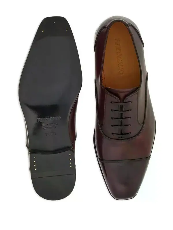 FERRAGAMO Square-toe Leather Oxford Shoes