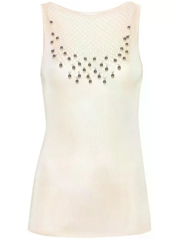 Rabanne Bead-embellished Knitted Top