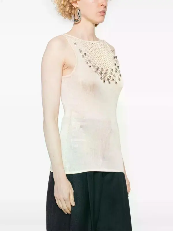 Rabanne Bead-embellished Knitted Top