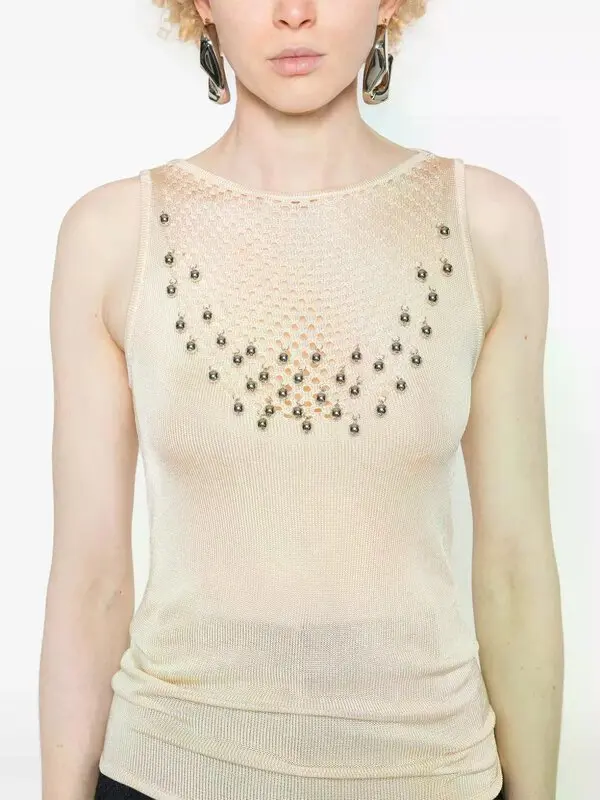 Rabanne Bead-embellished Knitted Top