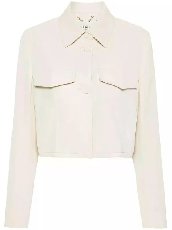 Fendi Twill Cropped Jacket