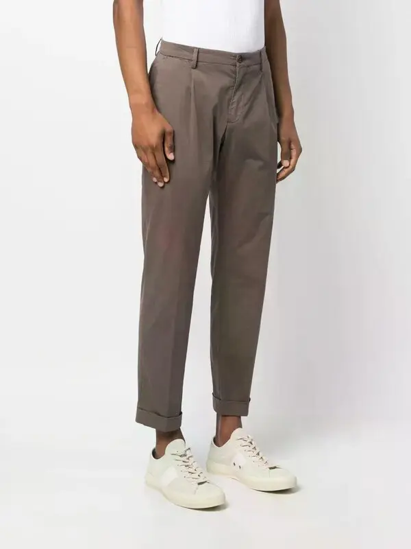 BRIGLIA 1949 Tapered Cotton Chinos - Brown