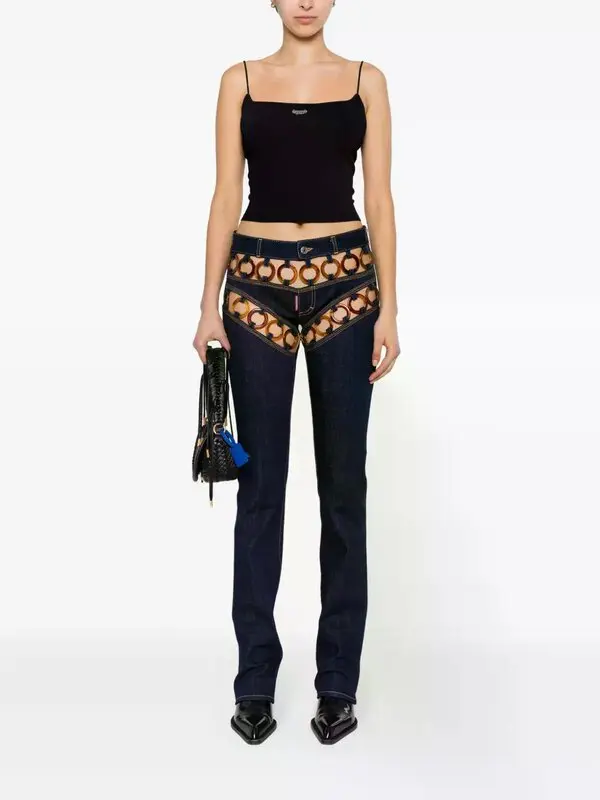 Dsquared2 Fine Knit Logo Plaque Cropped Top