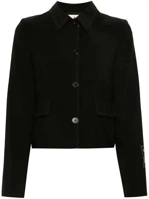 Marni Contrast-stitching Jacket - Black