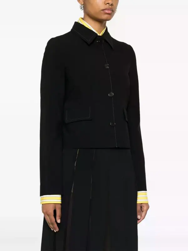 Marni Contrast-stitching Jacket - Black