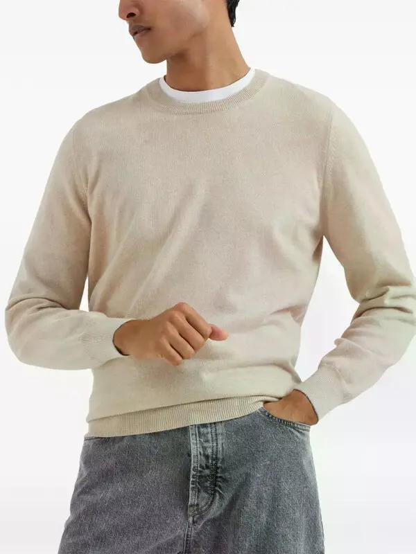 Brunello Cucinelli Cashmere Crew Neck Sweater - Neutrals