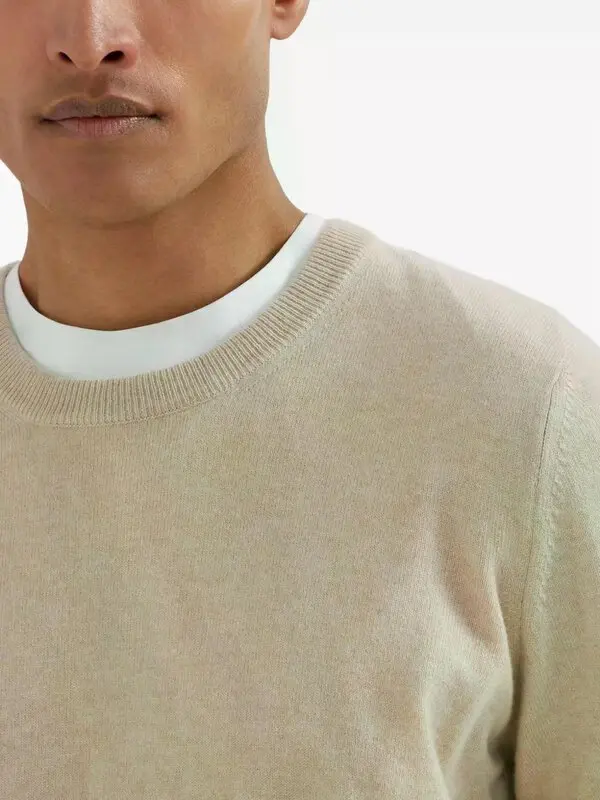 Brunello Cucinelli Cashmere Crew Neck Sweater - Neutrals
