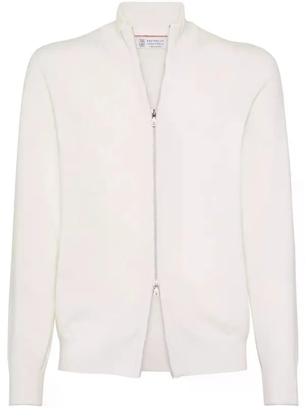 Brunello Cucinelli Zip-up Cardigan - White