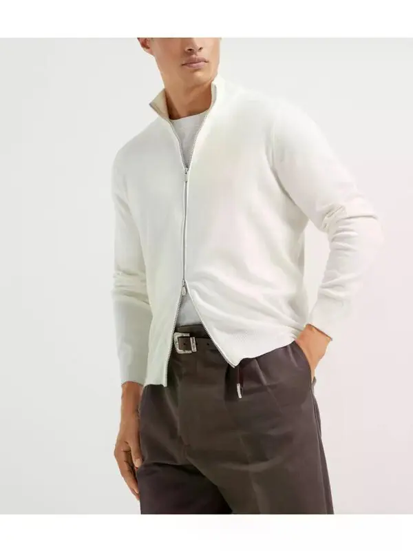 Brunello Cucinelli Zip-up Cardigan - White