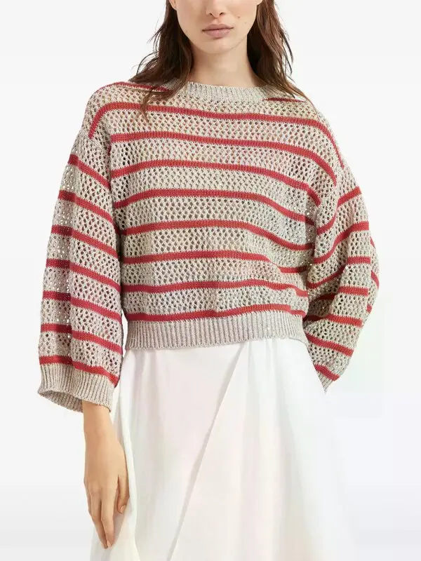 Brunello Cucinelli Dazzling Net Sweater