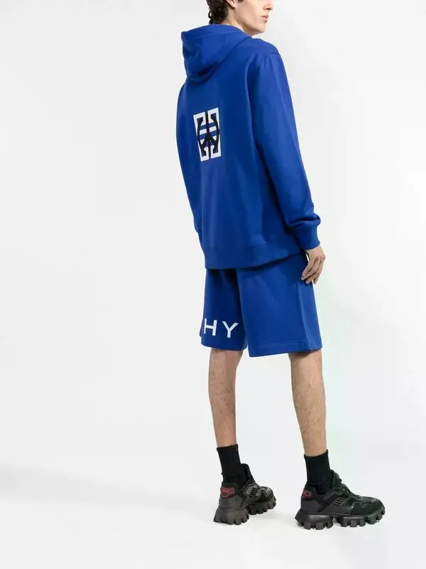 Givenchy Logo-print Knee-length Track Shorts - Blue