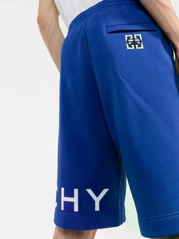 Givenchy Logo-print Knee-length Track Shorts - Blue
