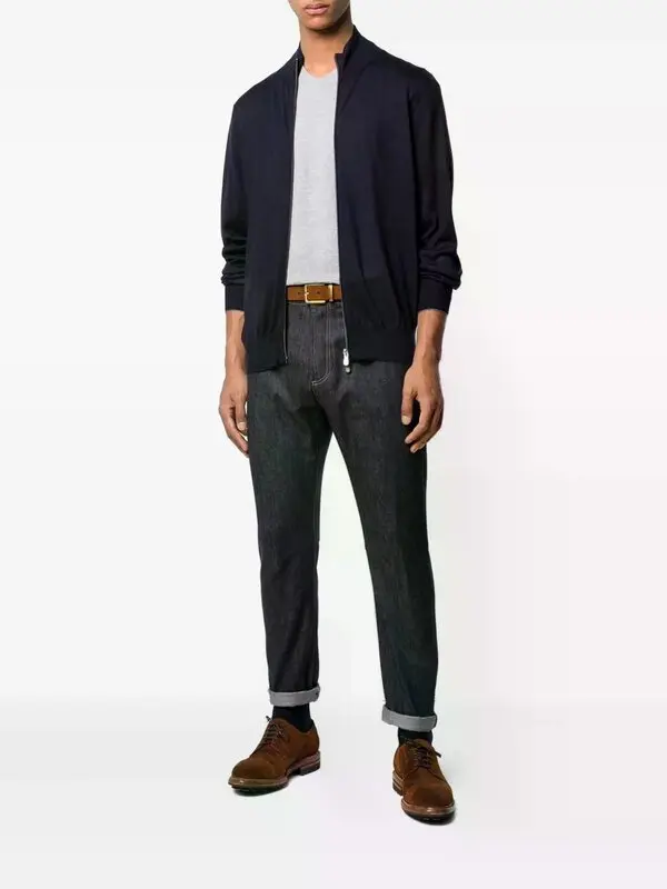 Brunello Cucinelli Zip-up Knit Cardigan - Blue